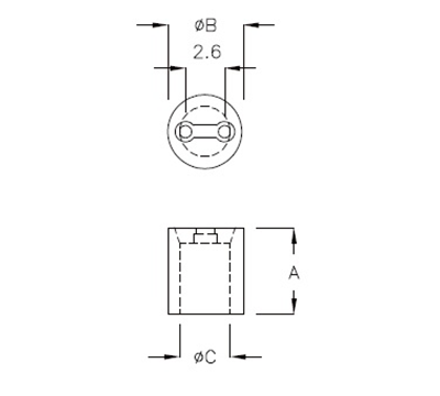 Ø3 2 PIN CYLINDER LED HOLDER LED-3.8