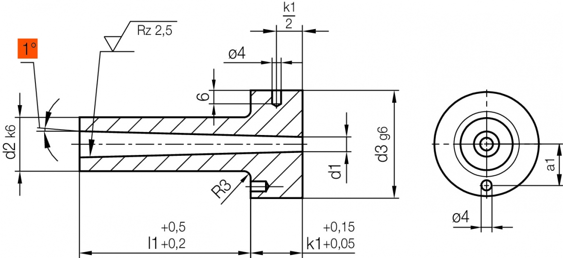 HASCO Sprue Bushing Z511-d2xl1xd1
